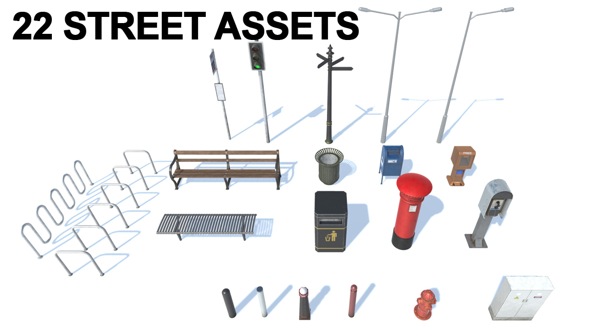 22 Street Assets Pack | 3D Exterior | Unity Asset Store