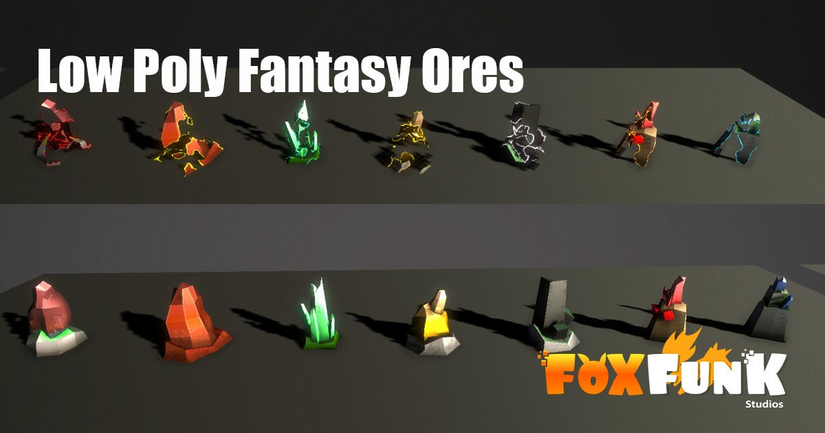Low Poly Dissolving Fantasy Ores | 3D エクステリア | Unity Asset Store