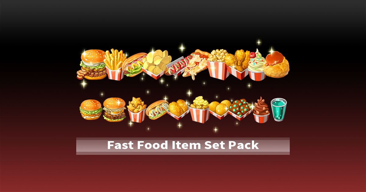 Fast Food Item Set Pack | 2D Icons | Unity Asset Store