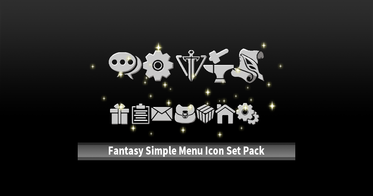 Fantasy Simple Menu Icon Set Pack | 2D Icons | Unity Asset Store