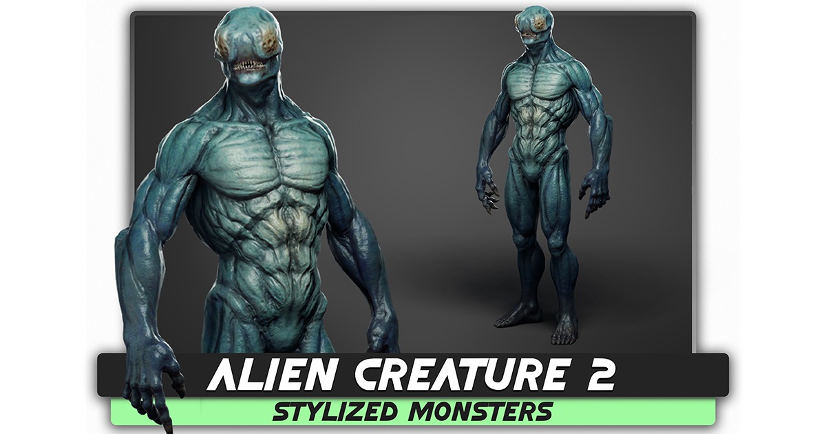 Alien Creature 02 – Stylized Monster – Animation Fantasy Enemy UFO ...