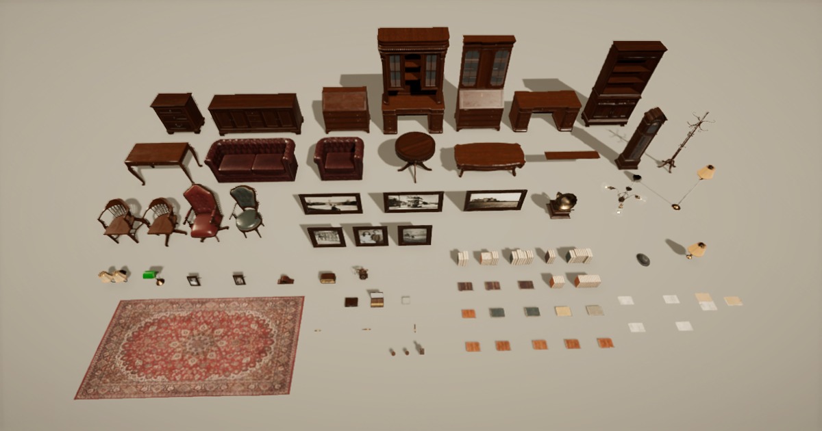 40s Office Props Pack 1 | 3D Props | Unity Asset Store