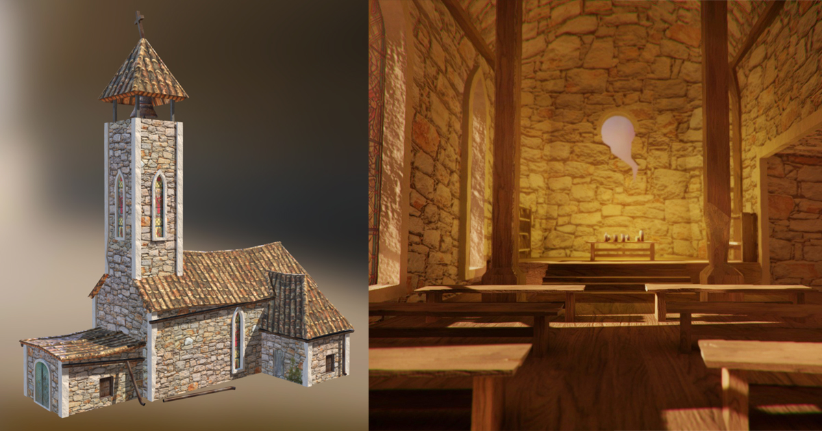 Stone Church With Interior | 3D Environments | Unity Asset Store