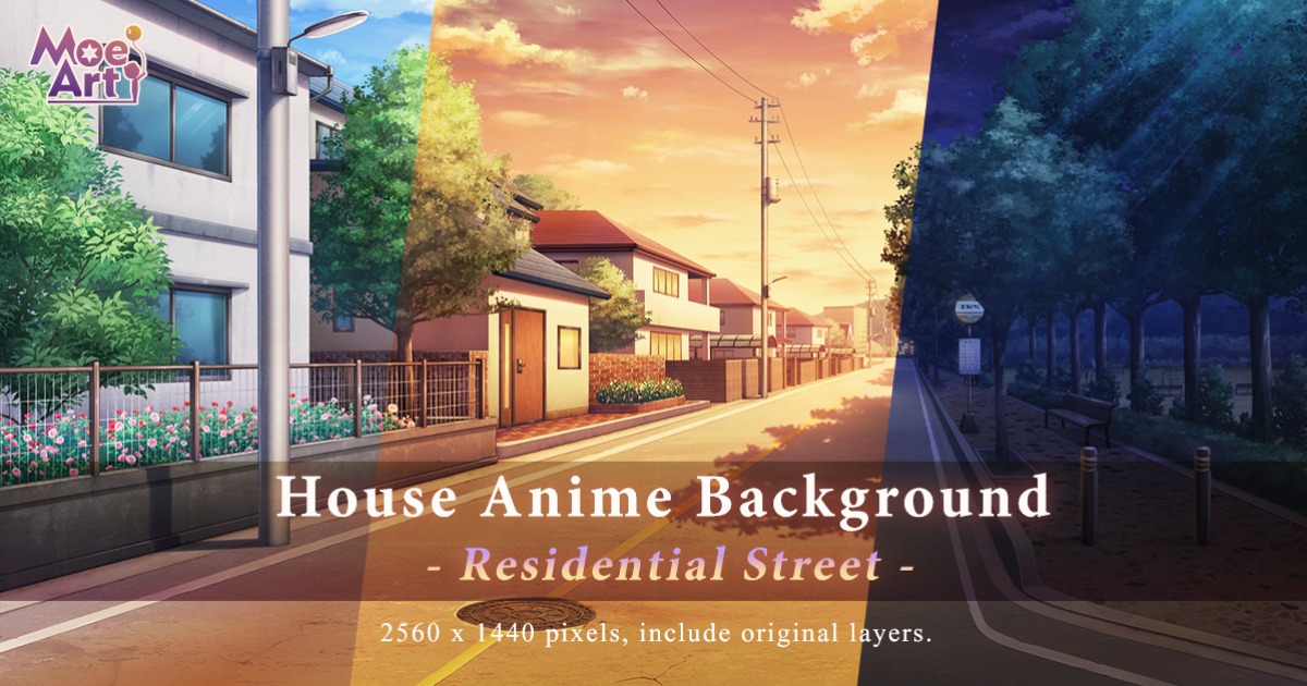Moeart BG Vol.14 (Residential Street) | 2D Environments | Unity Asset Store