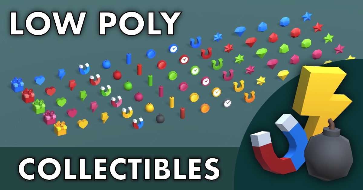 3D Low Poly Collectible Items - Mobile Friendly | 3D Props | Unity ...
