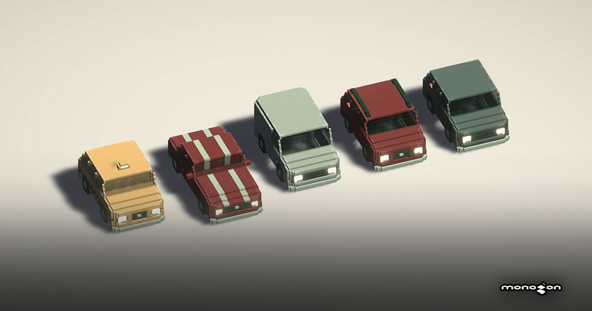Voxel Roads and Cars - 3D pixel art - monogon | 3D 道具 | Unity Asset Store