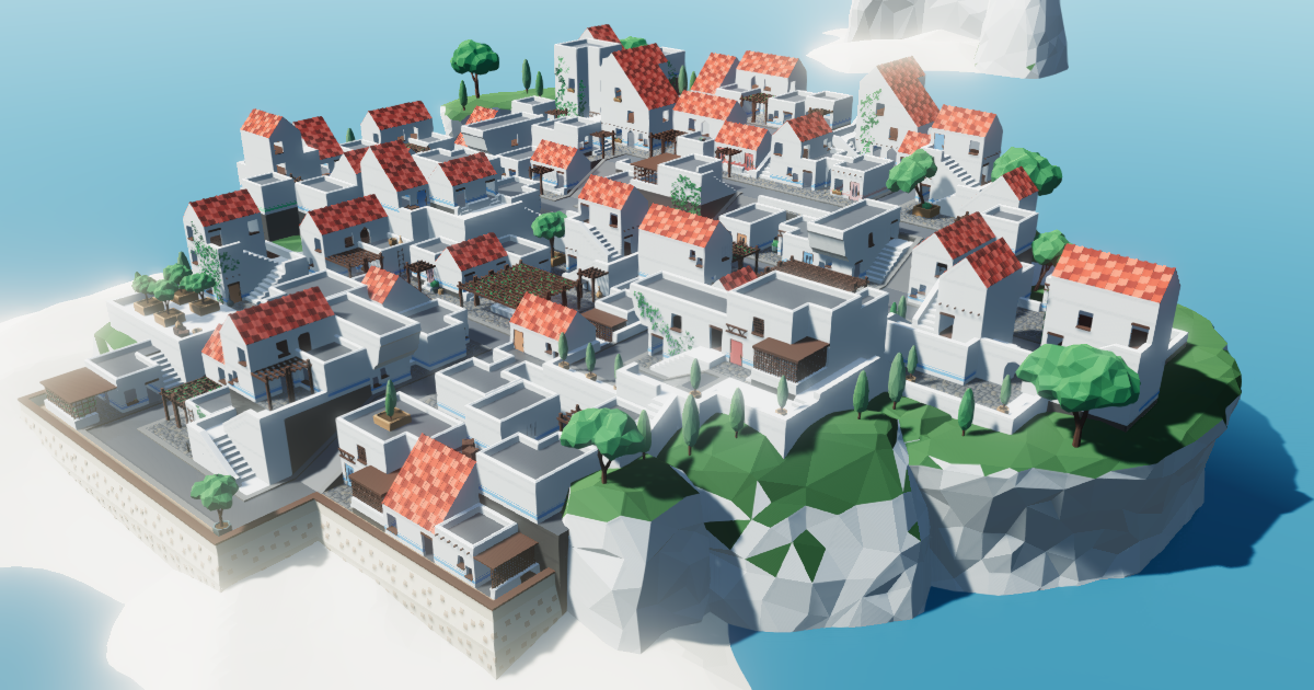 Nauplíos: Low Poly Greek Village | 3D Historic | Unity Asset Store