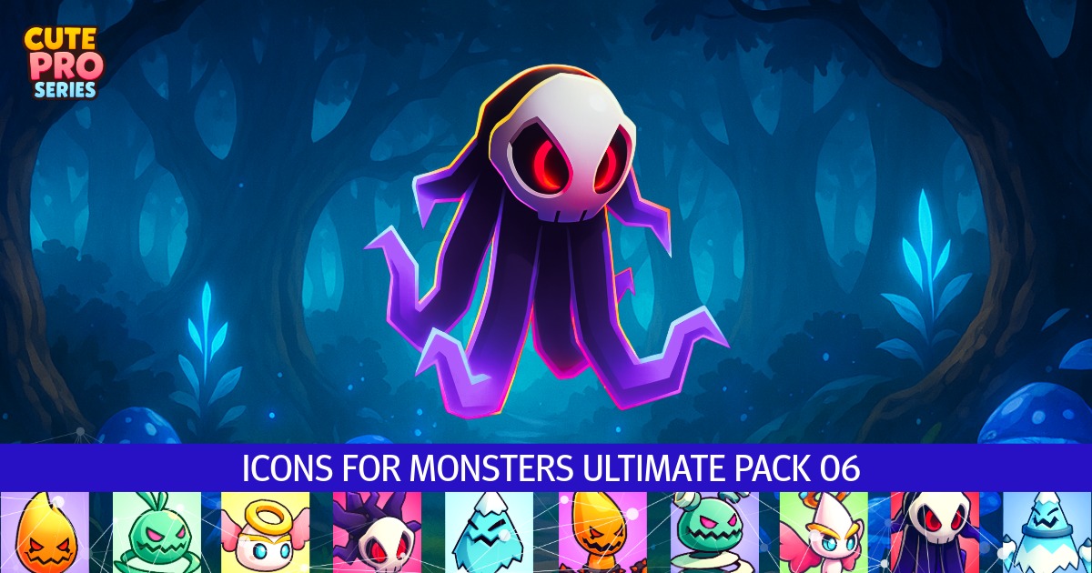Icons For Monsters Ultimate Pack 06 Cute Series | 2D Icons | Unity ...