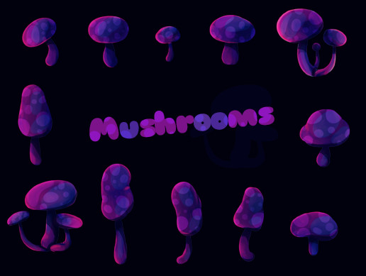 2D Fantasy Mushrooms | 2D Textures & Materials | Unity Asset Store