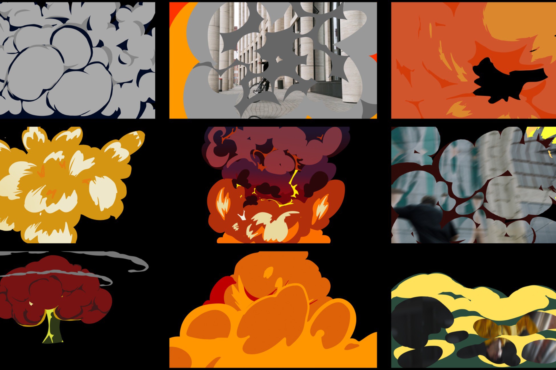 Cartoon Explosion Transitions Pack | 2D Textures & Materials | Unity Asset Store