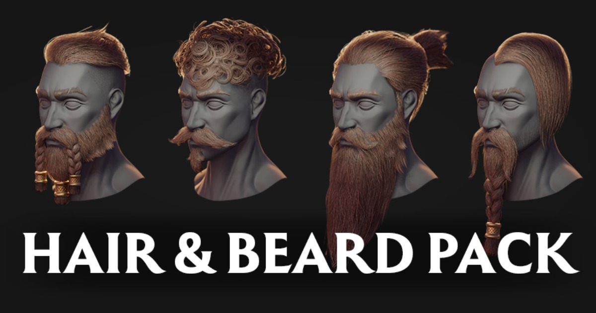 Hair and Beard Pack | Characters | Unity Asset Store