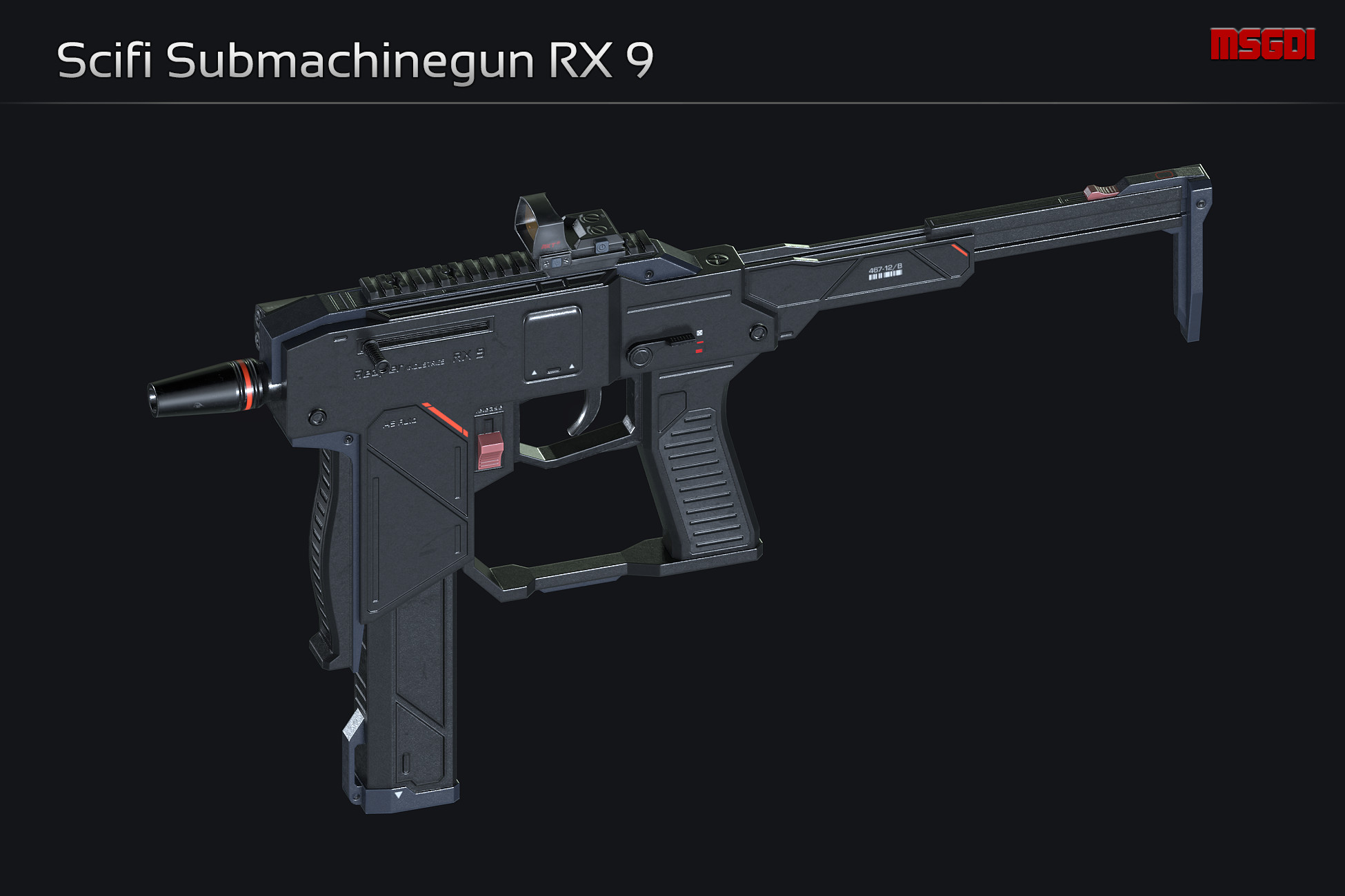 Scifi Submachinegun RX 9 | 3D Guns | Unity Asset Store