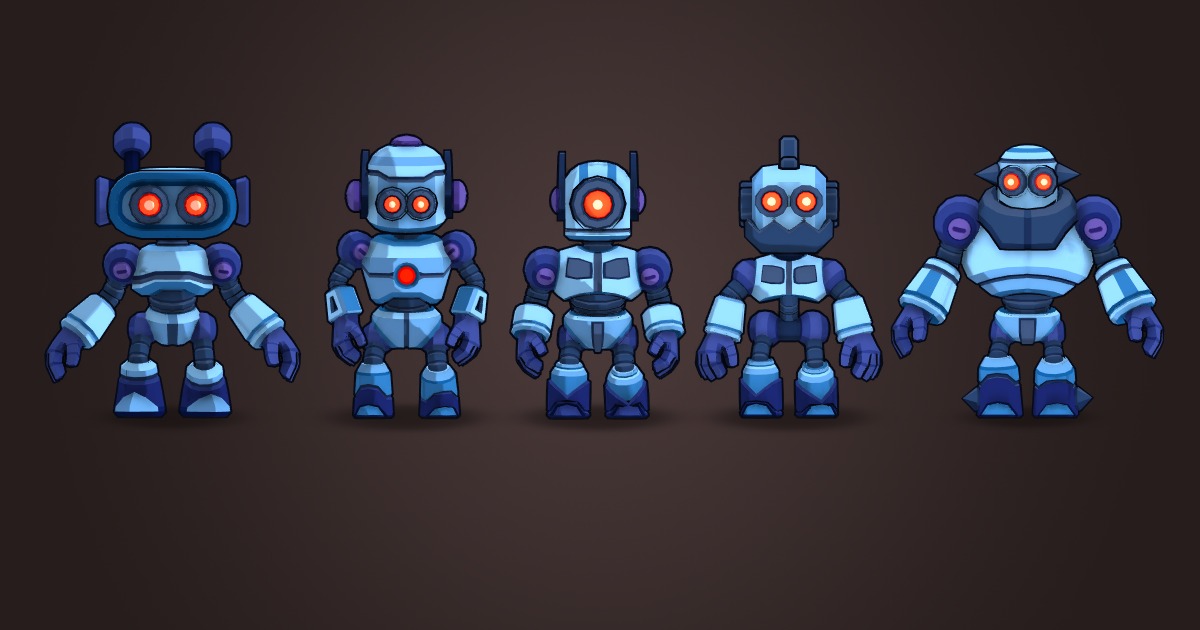 V1 Animated Toon Humanoid Robot Charcaters : 5 Characters, 26 ...