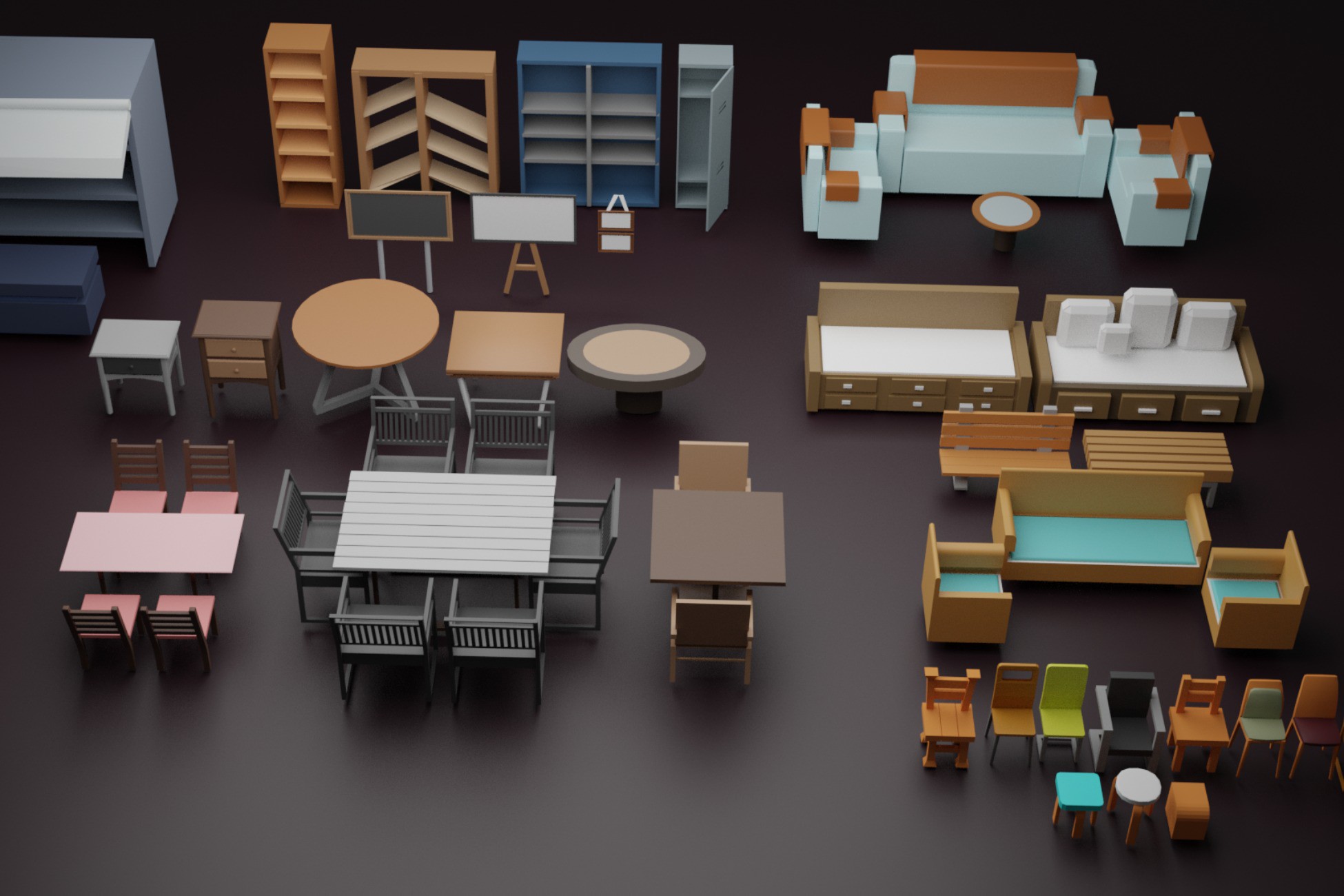 Lowpoly Furniture Set | 3D Furniture | Unity Asset Store