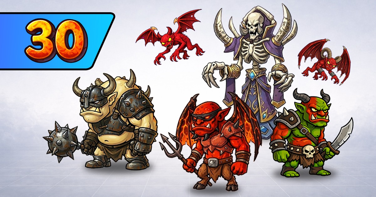 30 Stylized 2D Fantasy Monsters – Animated Characters Pack | 2D ...
