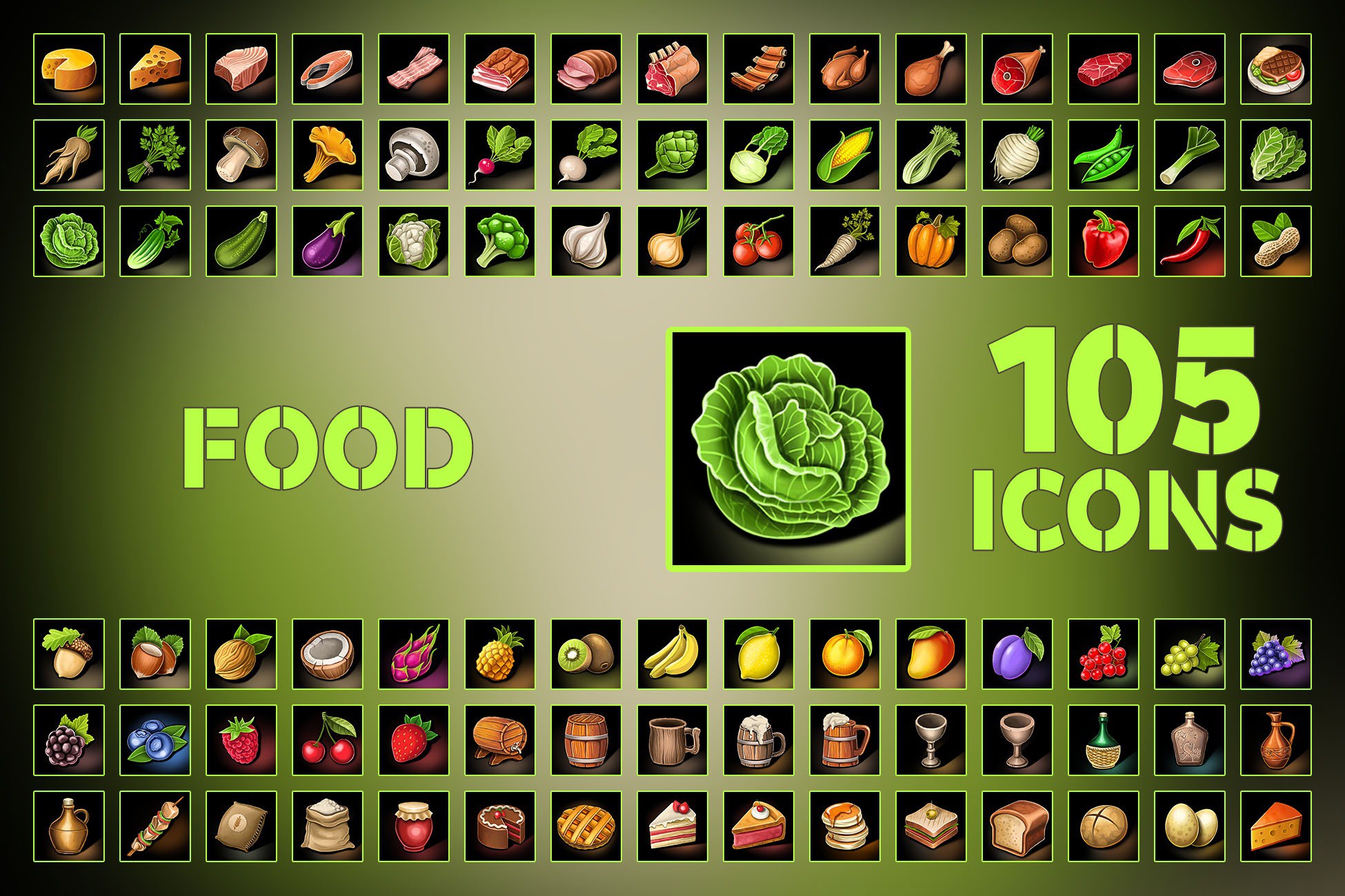 Food - Icons | 2D Icons | Unity Asset Store