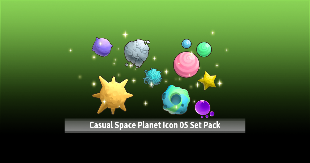 Casual Space Planet Icon 05 Set Pack | 2D Icons | Unity Asset Store