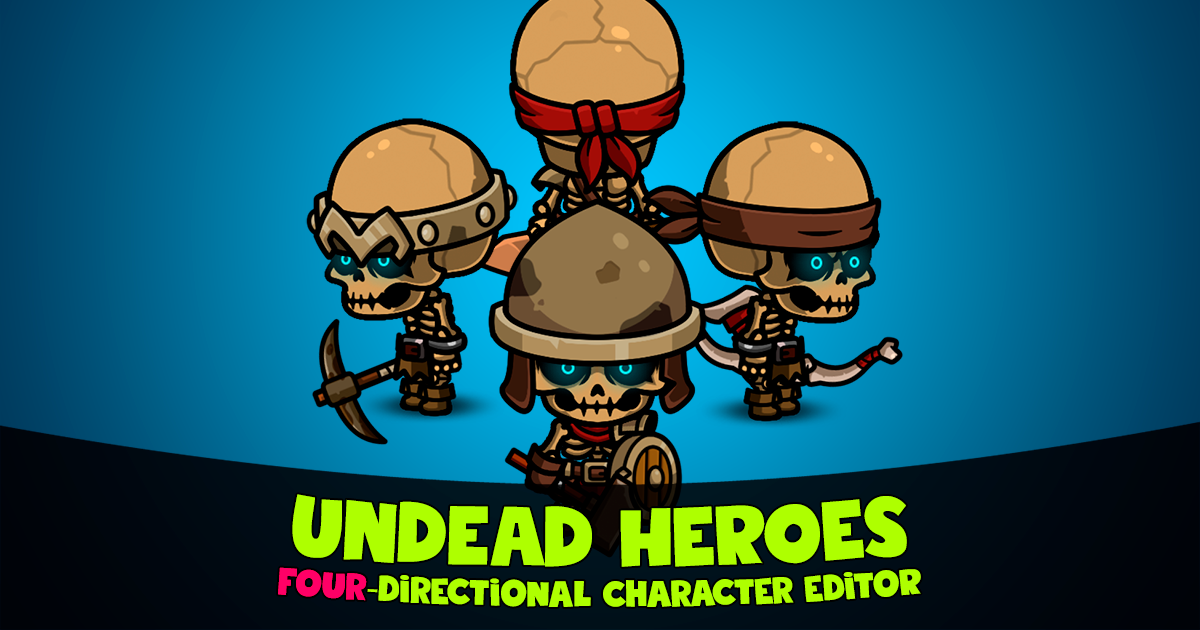 Undead Heroes: 4-Directional Character Editor | 2D Characters | Unity ...