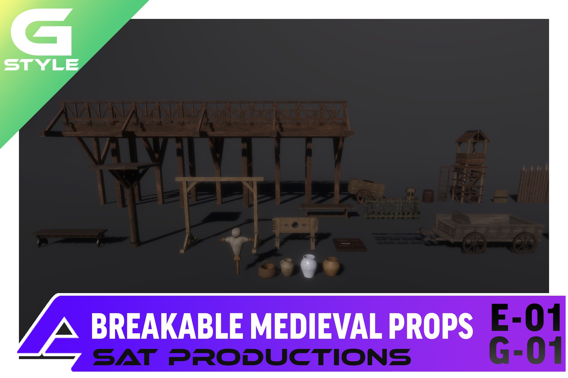 Breakable Medieval Props Pack | 3D Exterior | Unity Asset Store