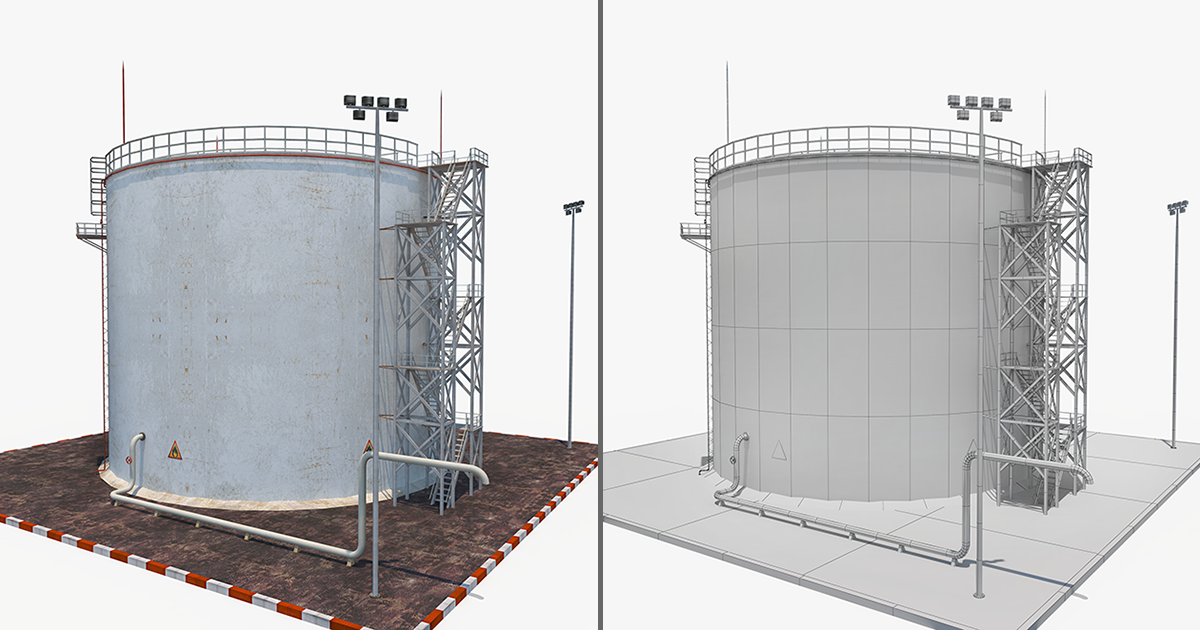 Oil Tank - Refinery | 3D Industrial | Unity Asset Store