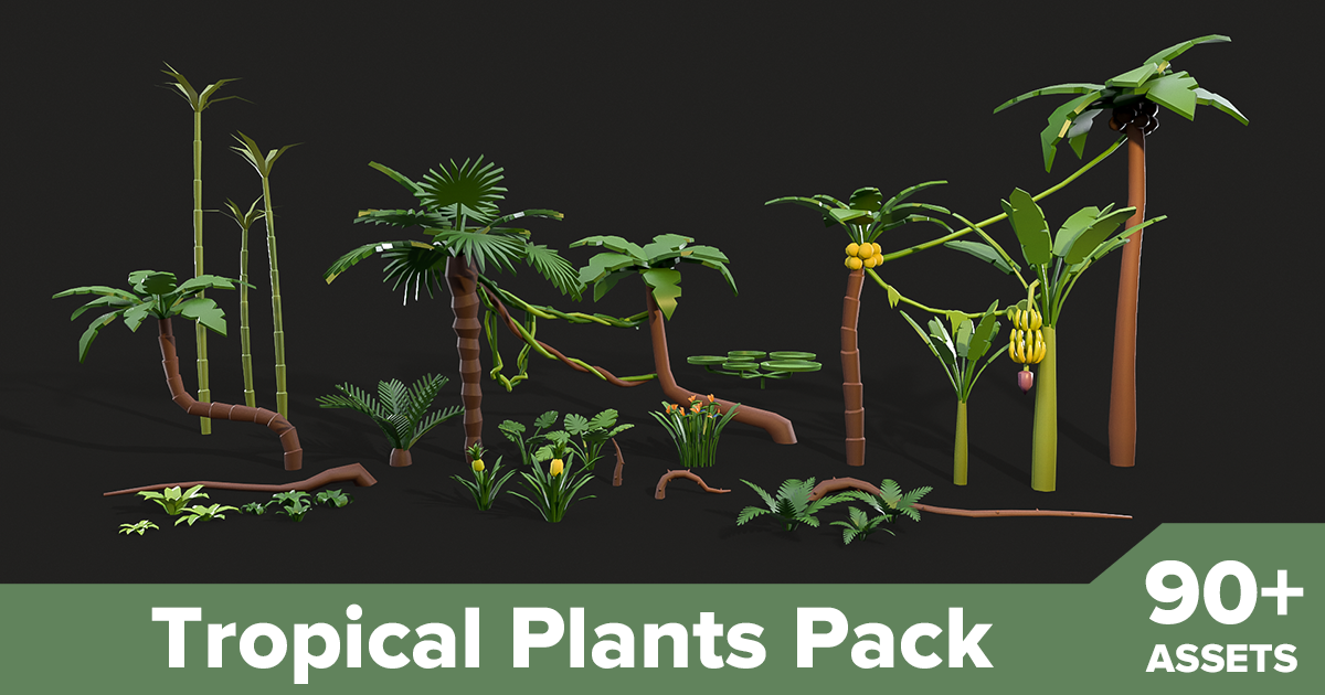 Stylized Tropical Plants Pack | 3D Plants | Unity Asset Store