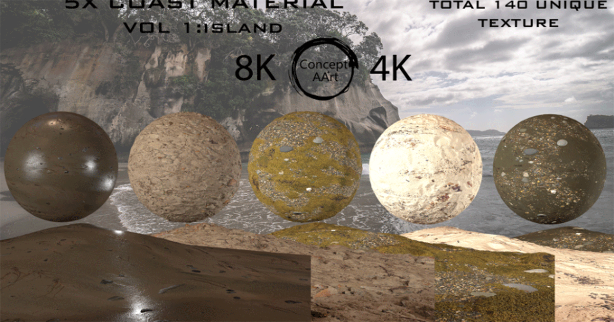 COAST VOL1:ISLAND | 2D Textures & Materials | Unity Asset Store