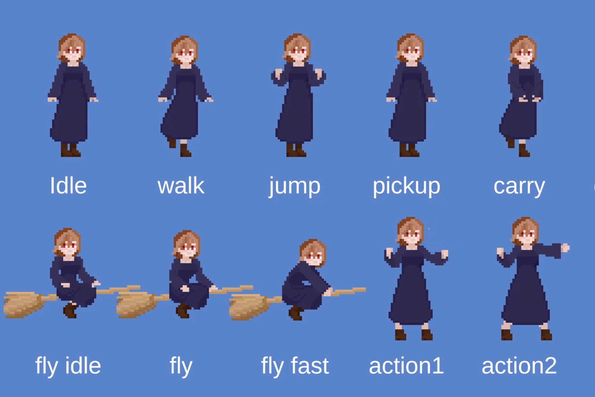 Classic Basic Witch Character 2D | 2D 캐릭터 | Unity Asset Store