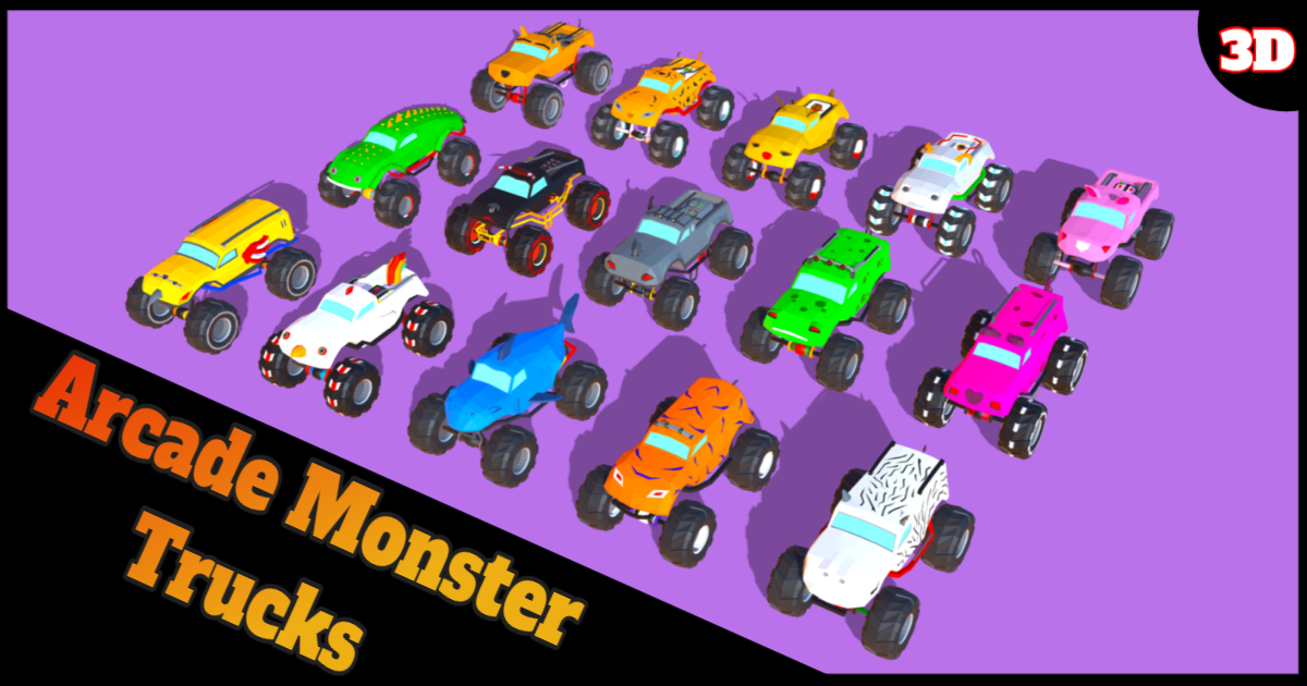 Arcade Monster Trucks | 3D Vehicles | Unity Asset Store