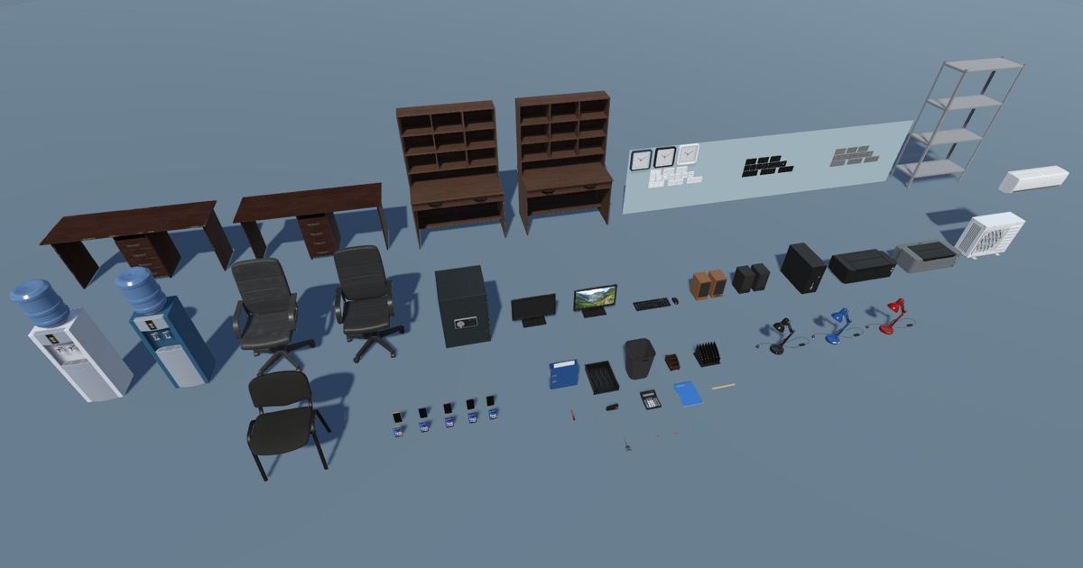 Office Props Pack PBR | 3D Interior | Unity Asset Store
