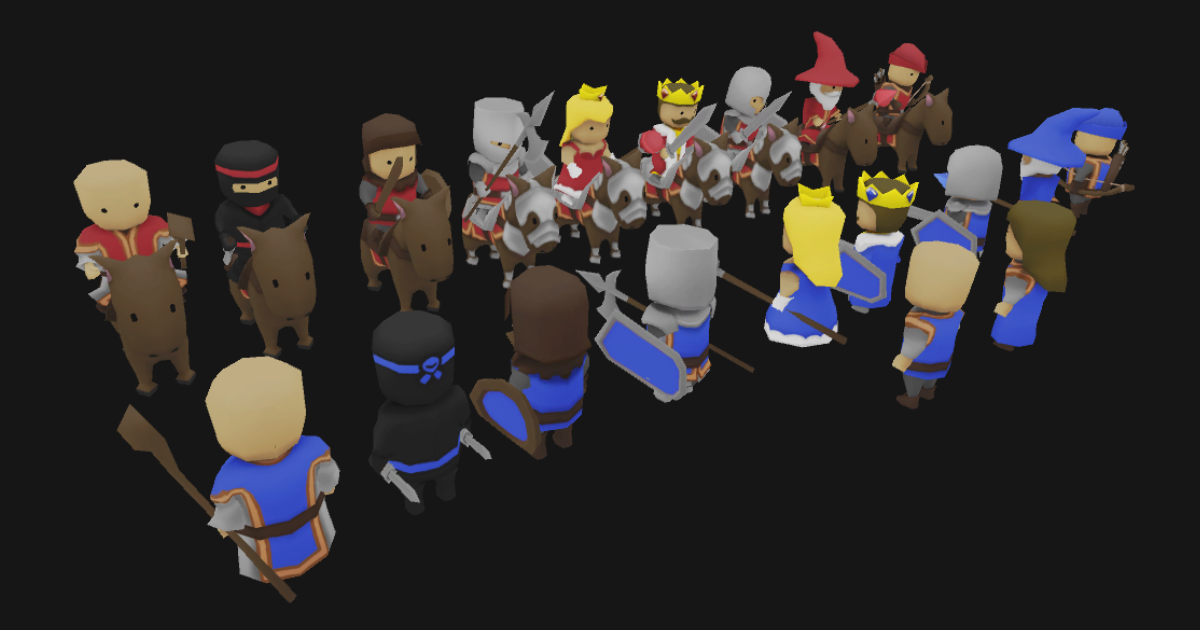 Stylized RTS Medieval Units with expressions and Cavalry - Mecanim ...