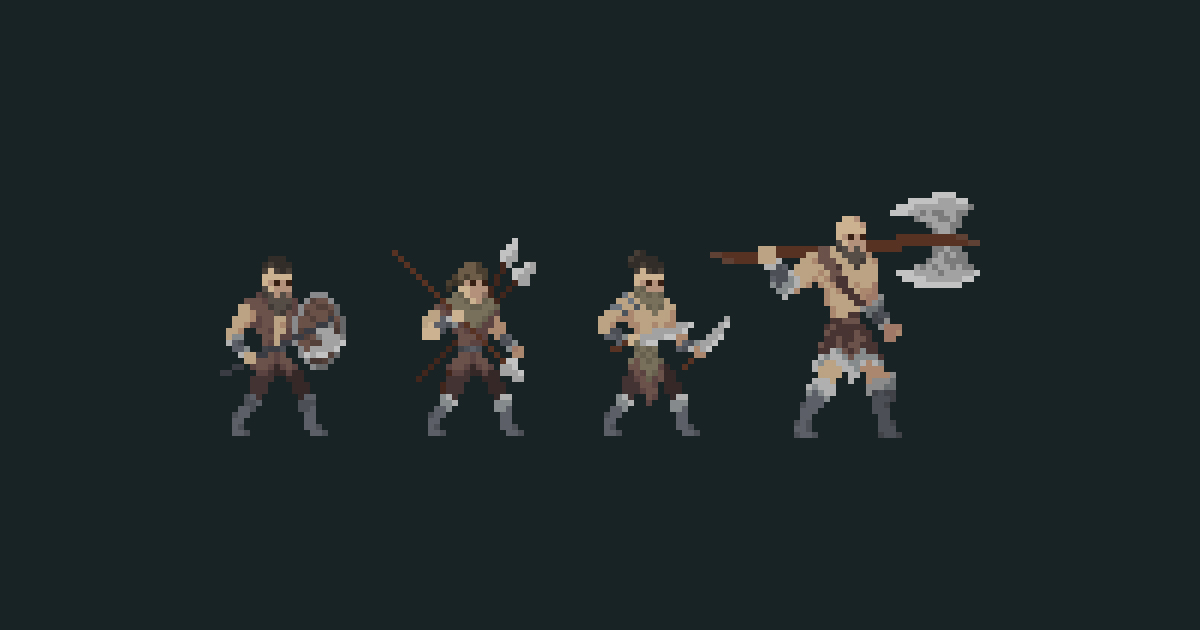 Viking Warrior Pixel Art Characters | 2D Characters | Unity Asset Store