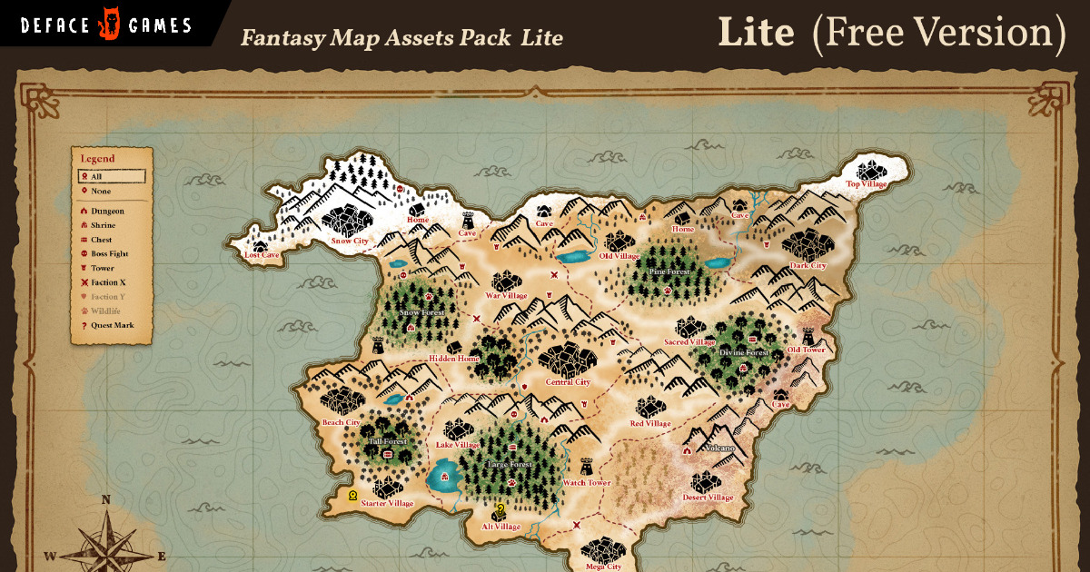 Fantasy Map Assets Pack Lite | 2D GUI | Unity Asset Store