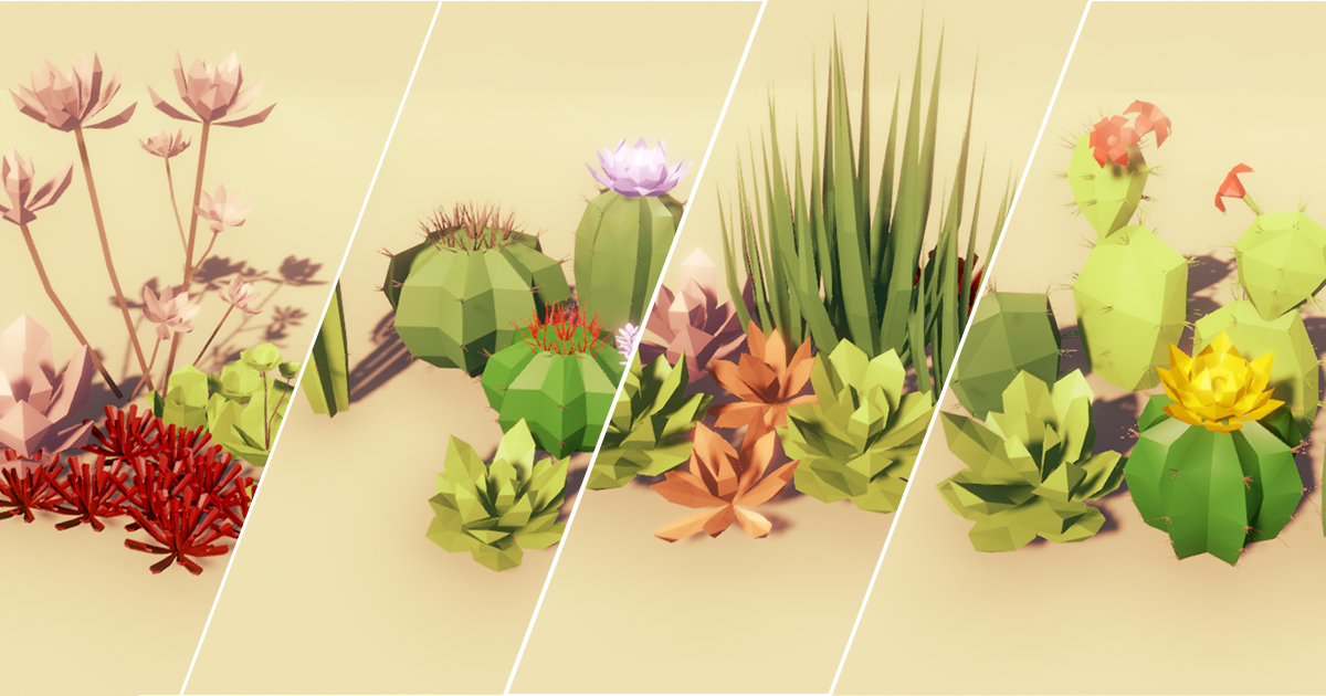 Low Poly Trees Pack - Succulents | 3D Plants | Unity Asset Store