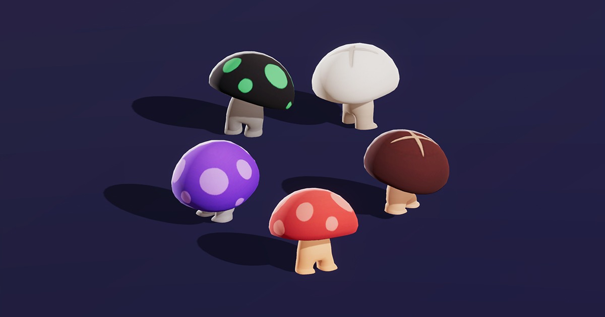 Mushroom Chibi Series | 3D 生物 | Unity Asset Store