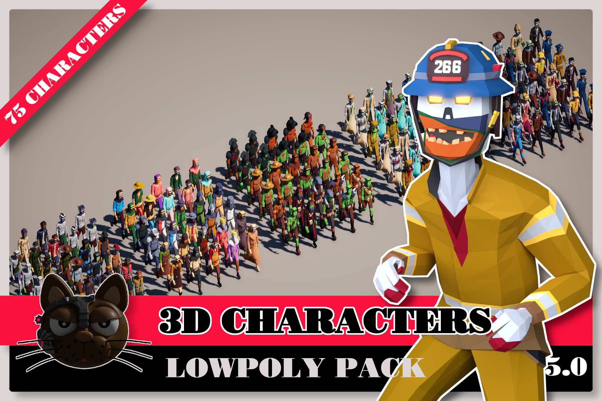 3D Characters Lowpoly Pack - Mega Bundle | 3D Humanoids | Unity Asset Store