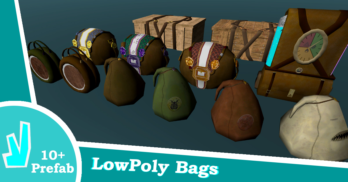 LowPoly Fantasy Bags | 3D Props | Unity Asset Store