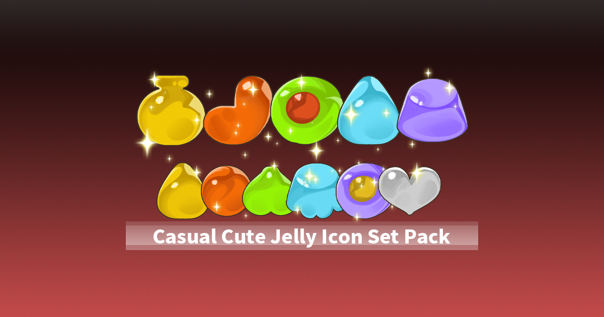 Casual Cute Jelly Icon Set Pack | 2D Icons | Unity Asset Store