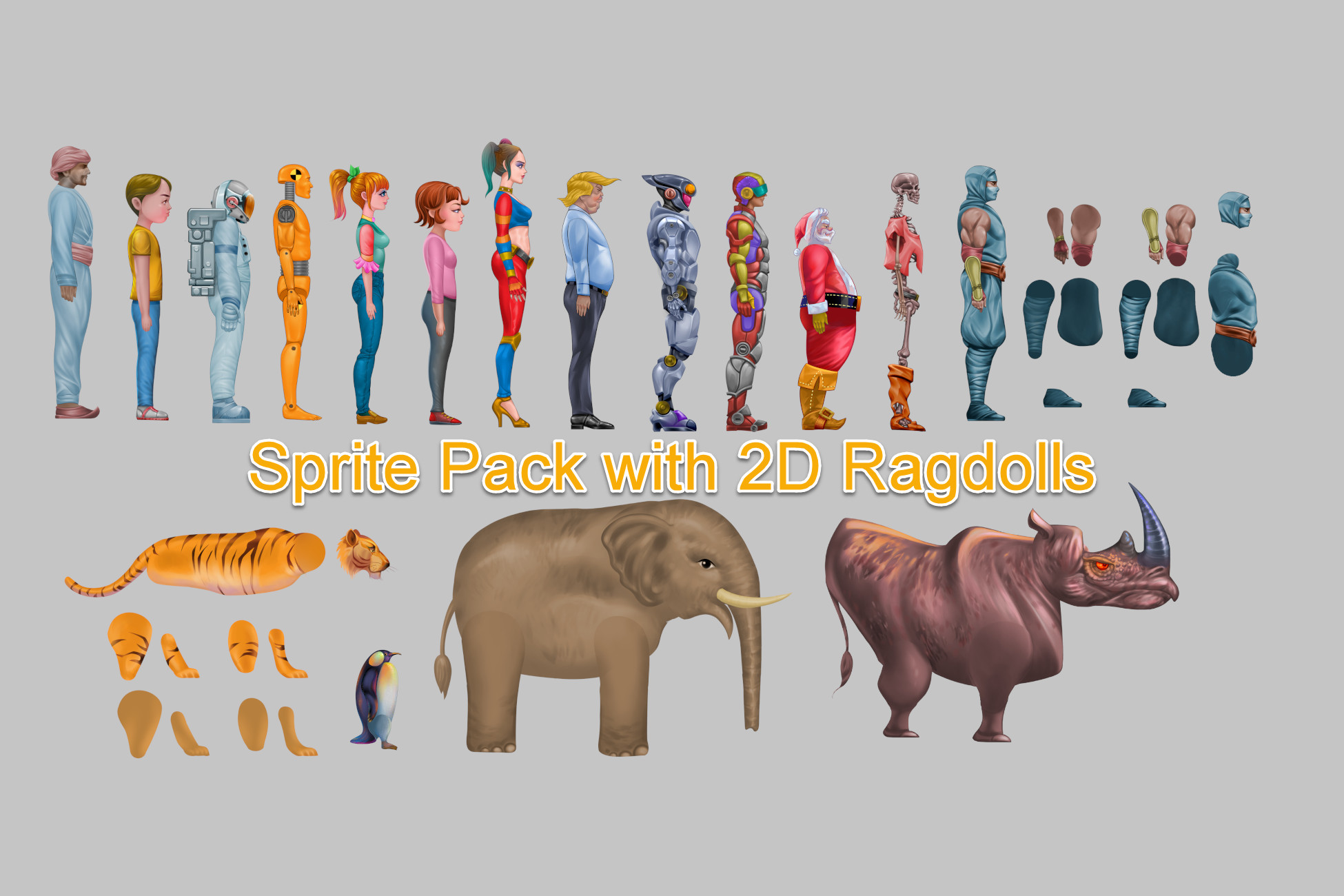 Sprite Pack with 2D Ragdolls | 2D Characters | Unity Asset Store