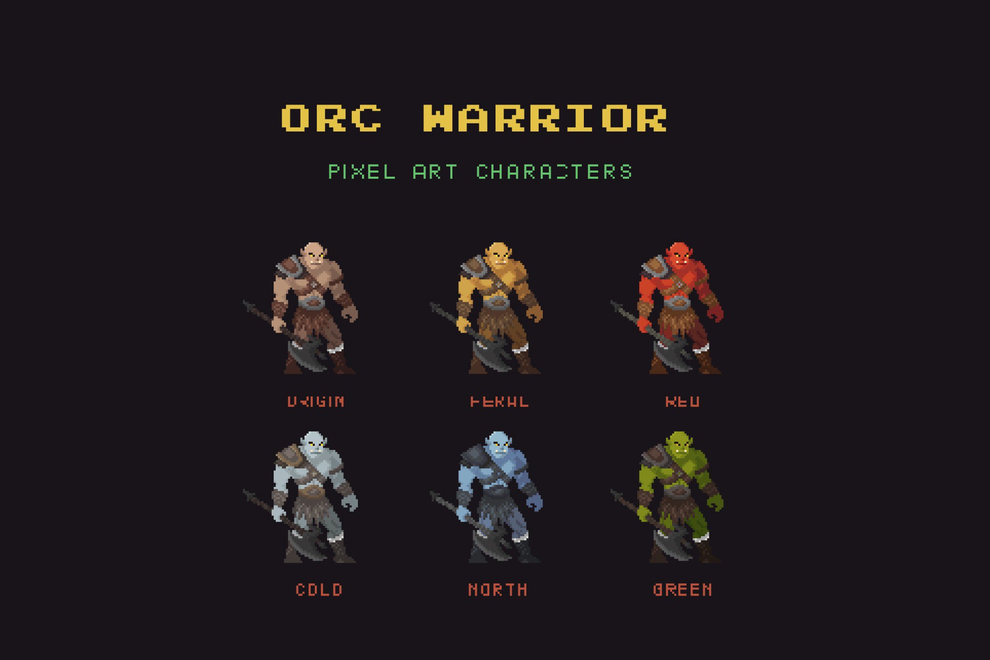 Orc Warrior Pixel Art Character | 2D Characters | Unity Asset Store