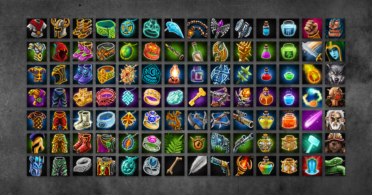 7k+ Fantasy Icons Pack - Hand painted | 2D 아이콘 | Unity Asset Store