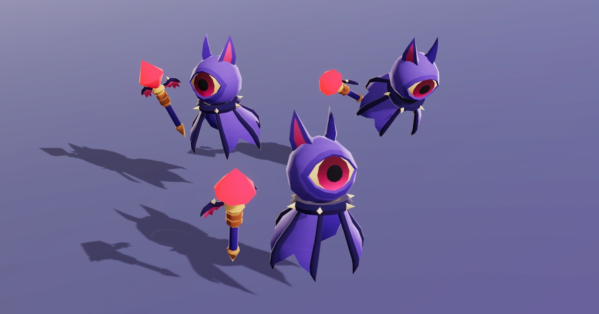 Cyclops Bat Wizard Cute Series | 3D Creatures | Unity Asset Store