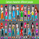 Cartoon characters-different people