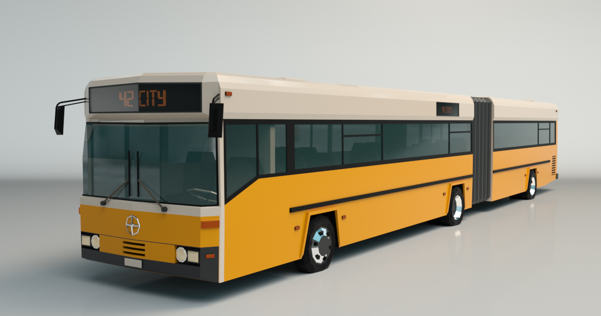 Low Poly City Bus 02 | 3D Land | Unity Asset Store
