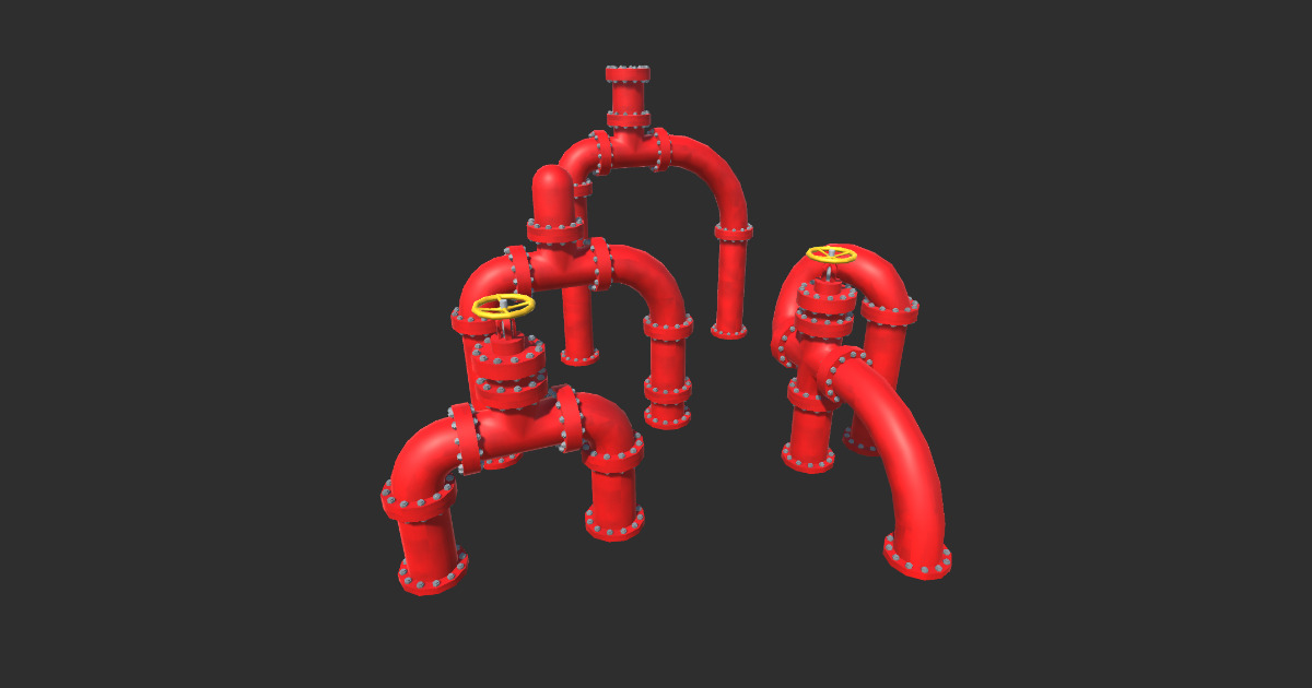 3D Low Poly Cartoon Pipes | 3D Industrial | Unity Asset Store