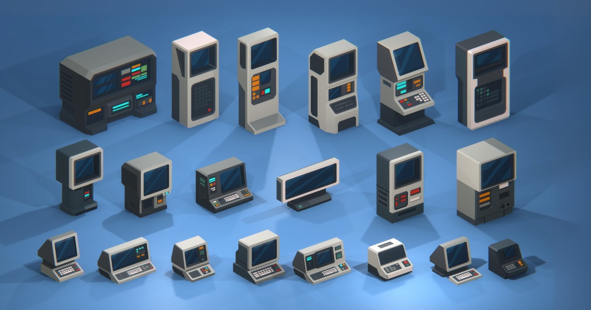 Low Poly Sci-Fi Computer Pack Vol. 1 - 20 Retro Consoles | 3D Sci-Fi ...
