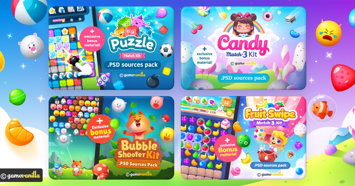 Puzzle Match .PSD Sources Bundle | 2D Icons | Unity Asset Store