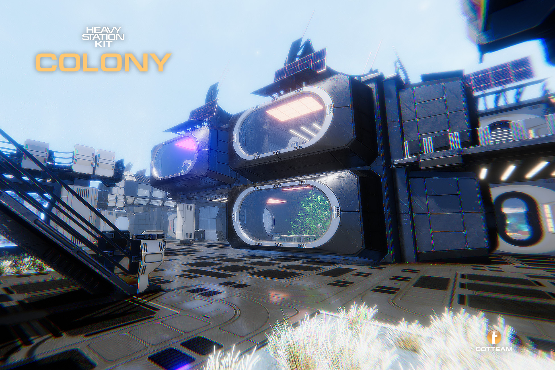 Sci-Fi Heavy Station Kit colony | 3D Sci-Fi | Unity Asset Store
