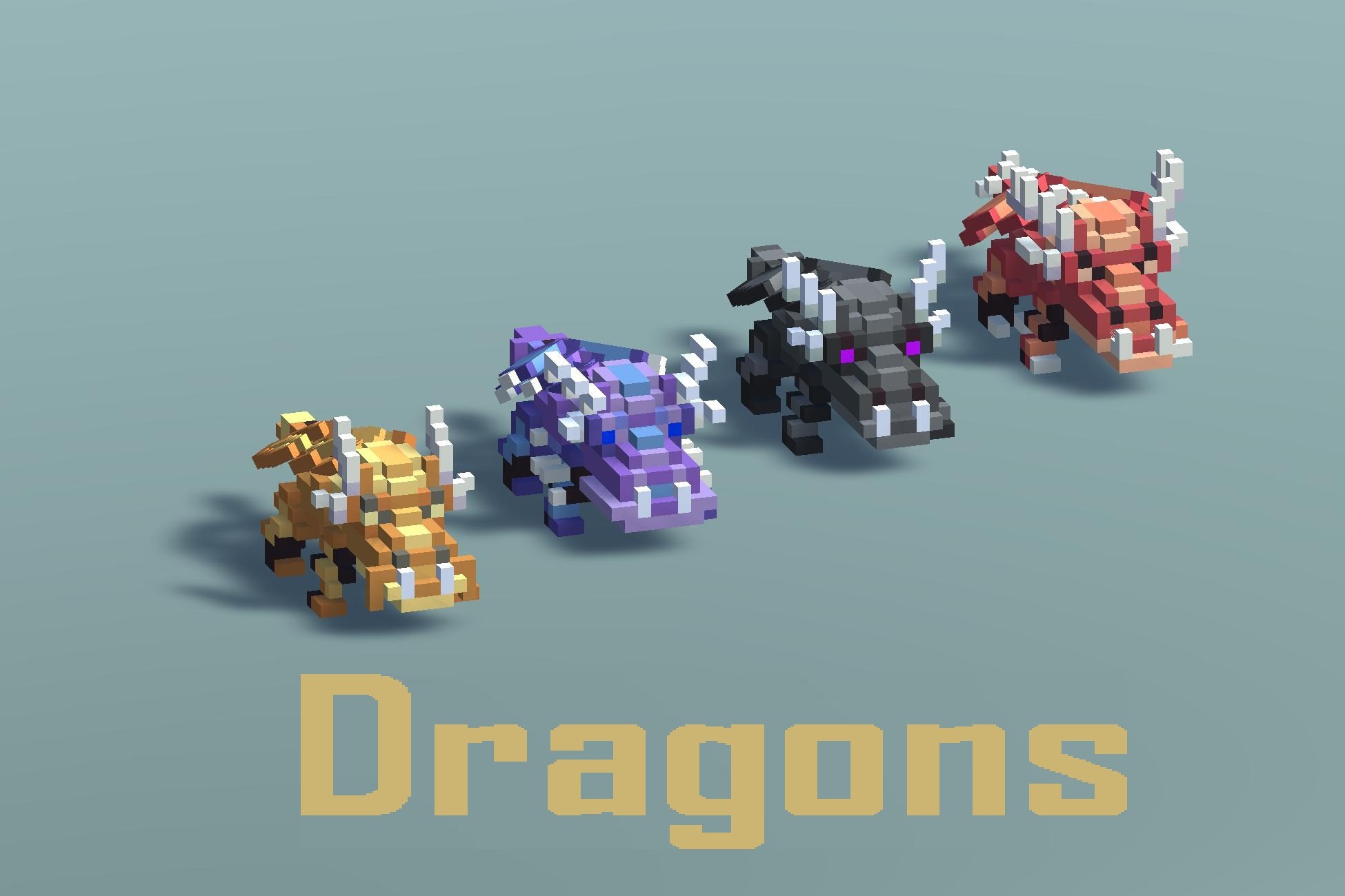 3D-Voxel Animated models - Dragons | 3D Creatures | Unity Asset Store