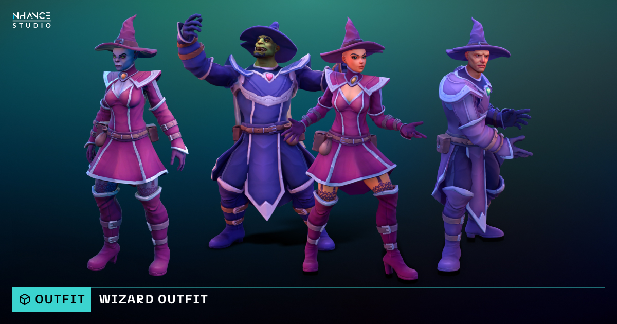 Stylized Fantasy Wizard Outfit | 3D Characters | Unity Asset Store