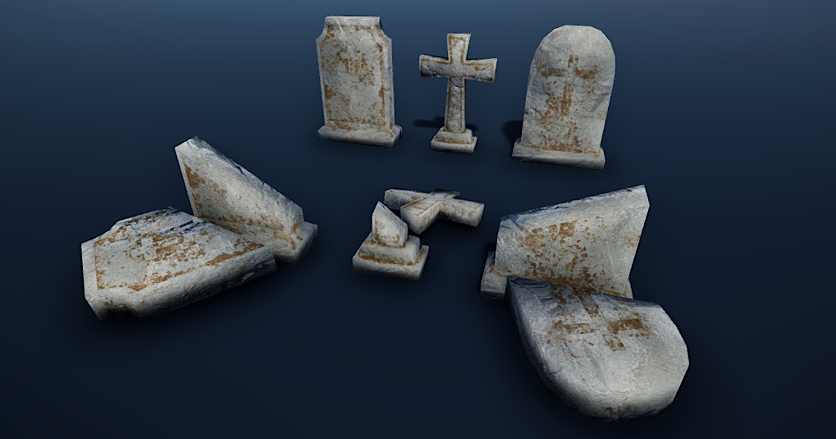 Breakable Objects System Addon 3 - Gravestones | 3D Dungeons | Unity Asset Store